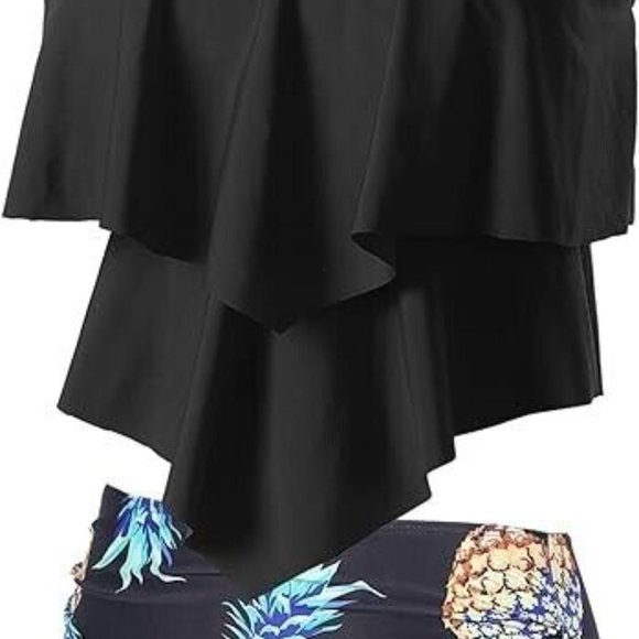 Adisputent | Swim | Womens Tankini Swimsuits Ruffled Tank Top Tummy ...